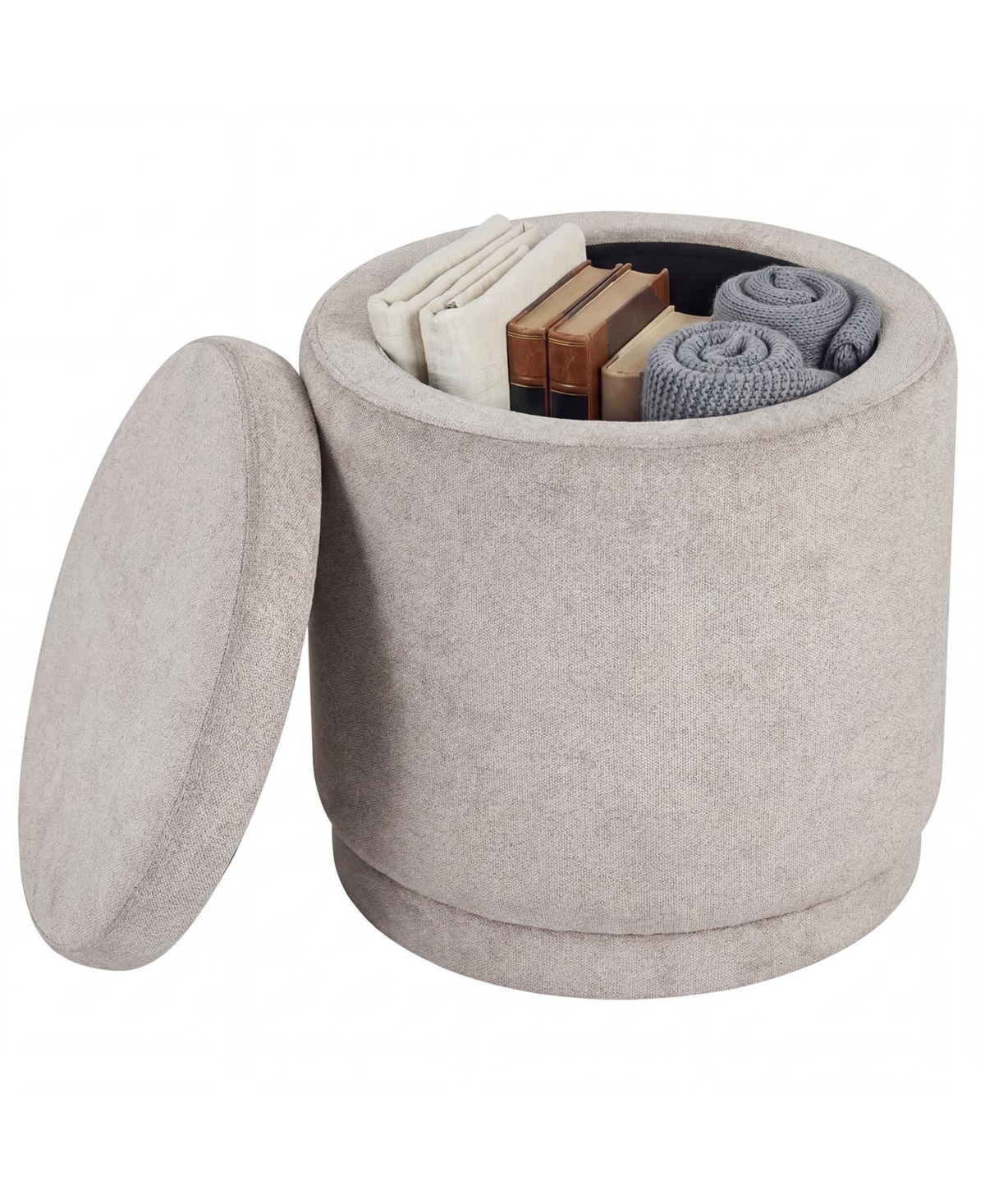 Click here for Costway Round Storage Ottoman Footrest with Remova... prices