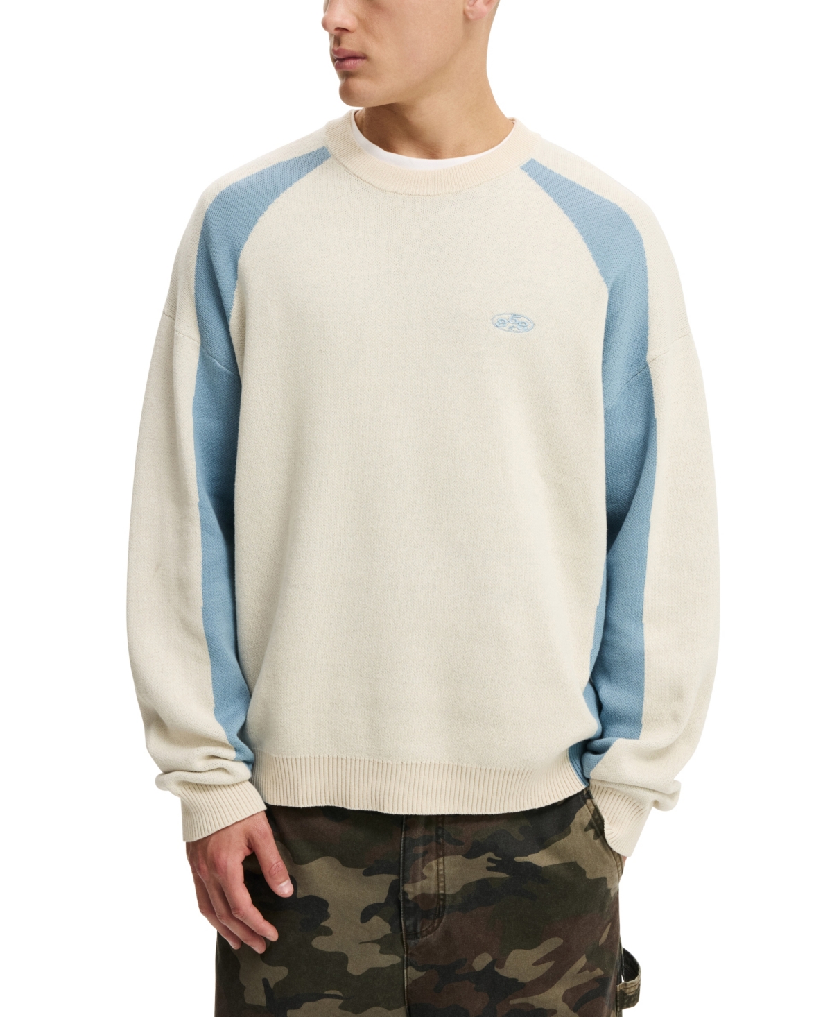 Click here for Cotton On Mens Crewneck Sweater - Blue prices