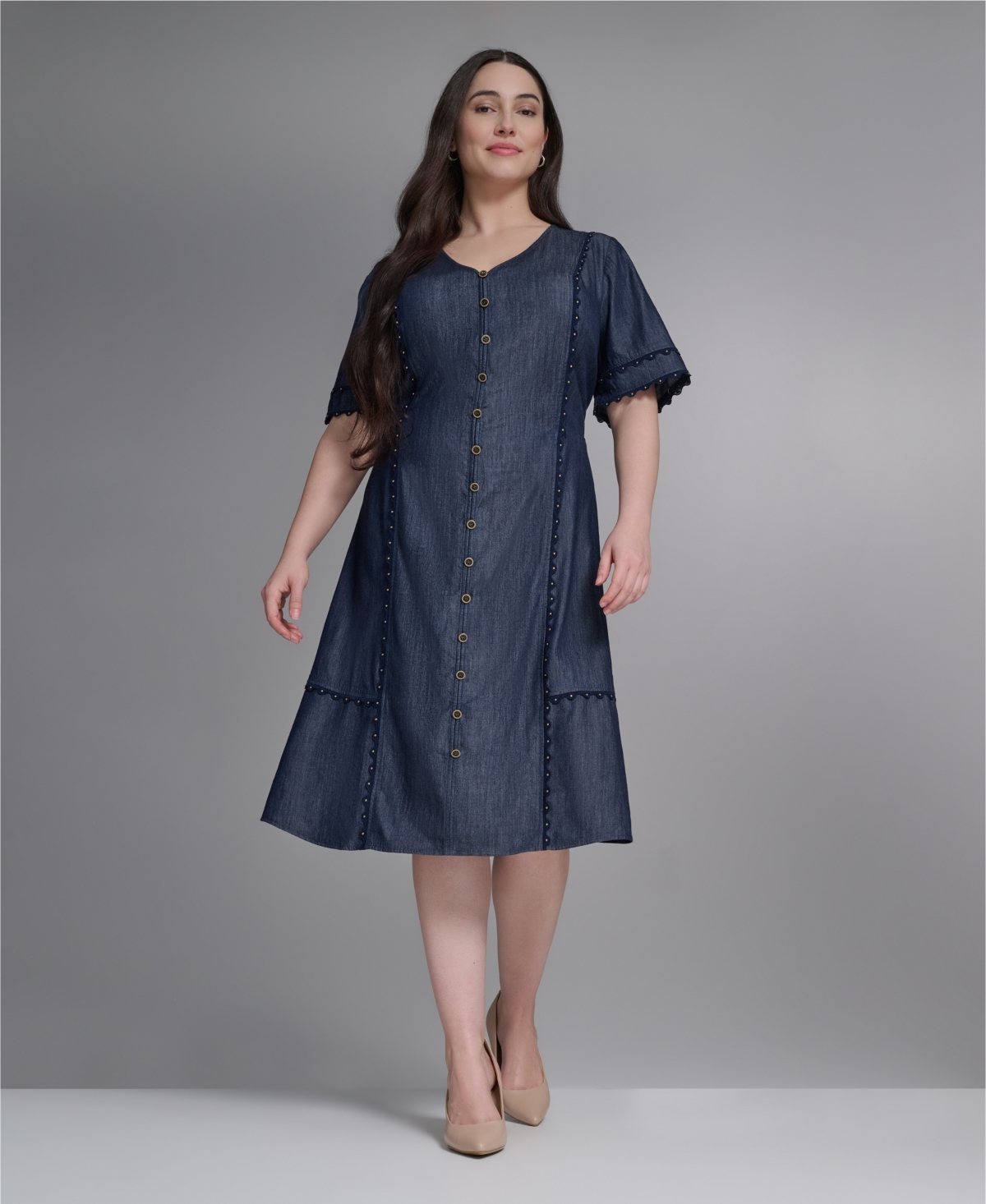 Click here for Karl Lagerfeld Paris Plus Size Rayon-Blend Chambra... prices