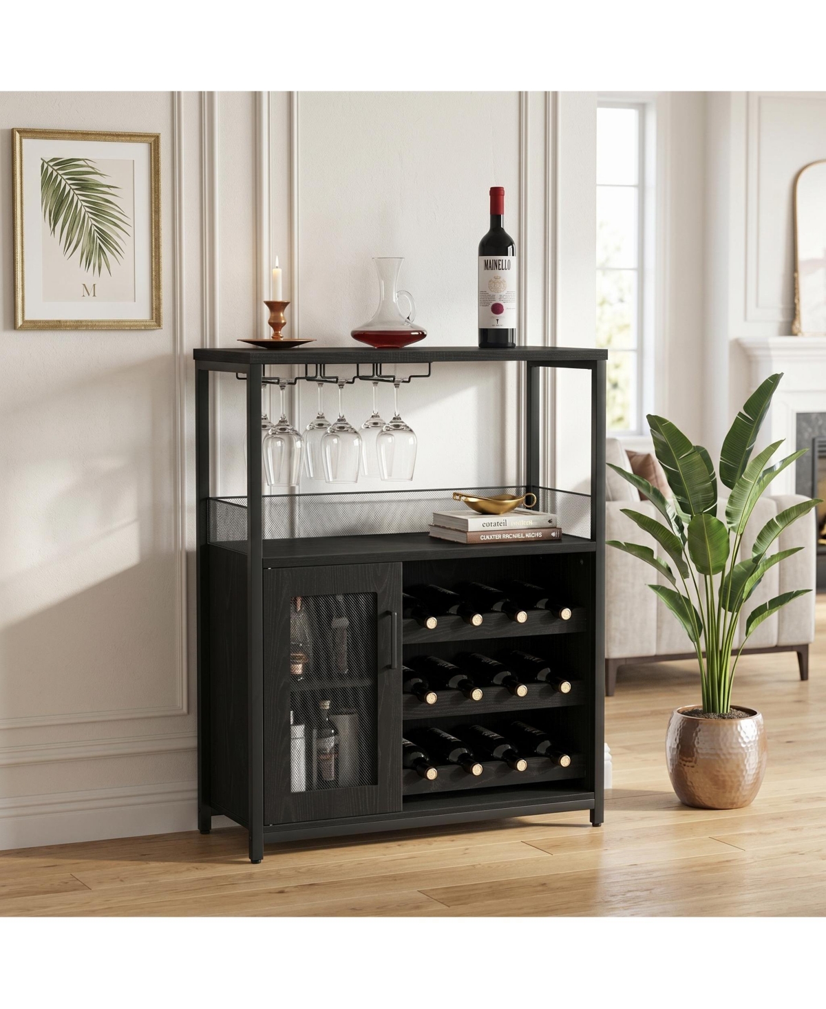 Click here for homfan Wine Cabinet with Removable Bottle Storage... prices