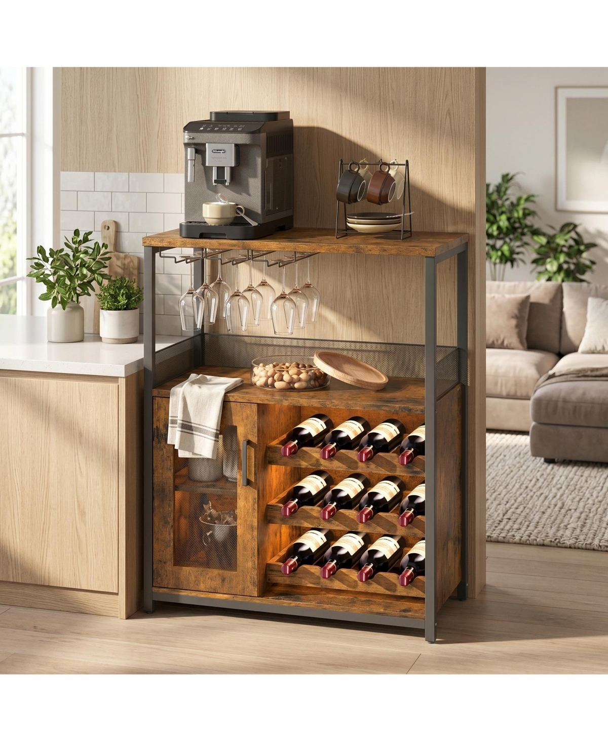 Click here for homfan Wine Cabinet with Removable Bottle Storage... prices
