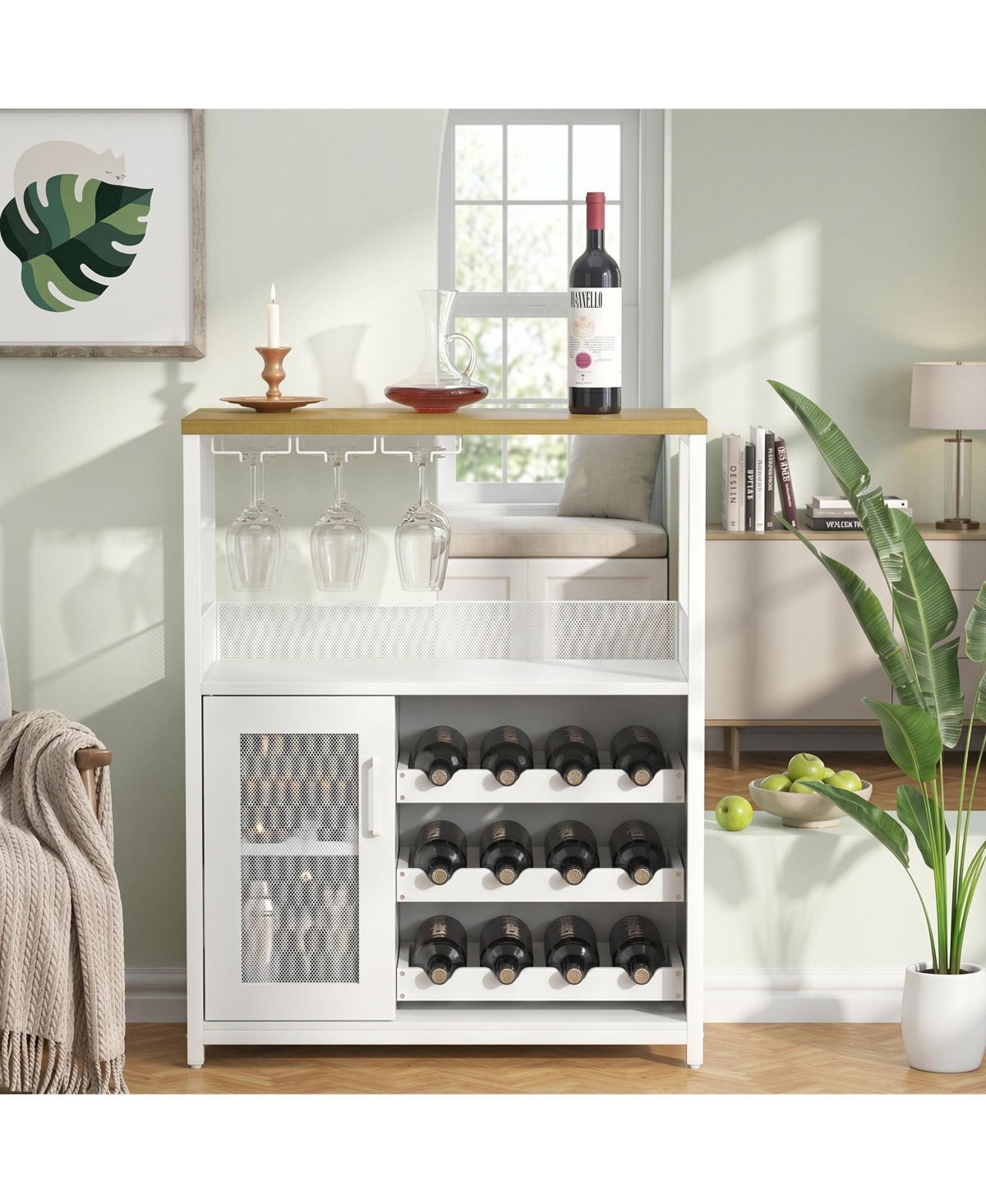 Click here for homfan Wine Cabinet with Removable Bottle Storage... prices