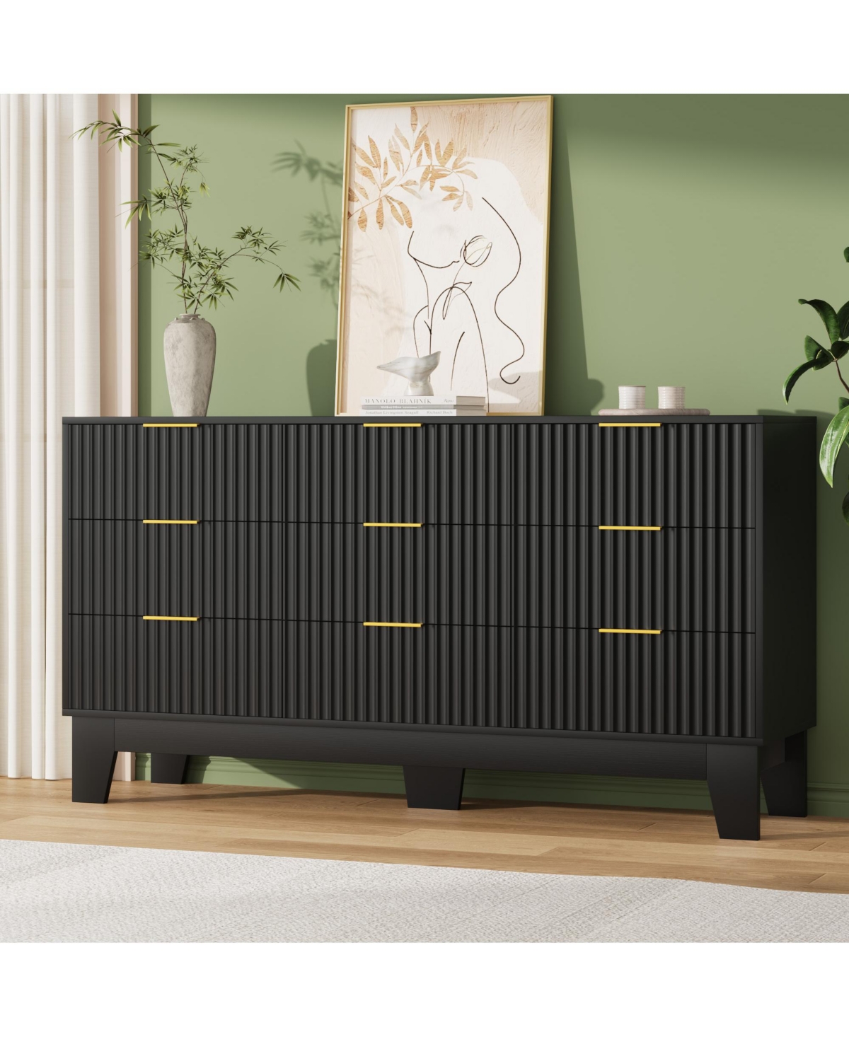 Click here for gaomon 9 Drawer Fluted Dresser â Modern Wooden C... prices