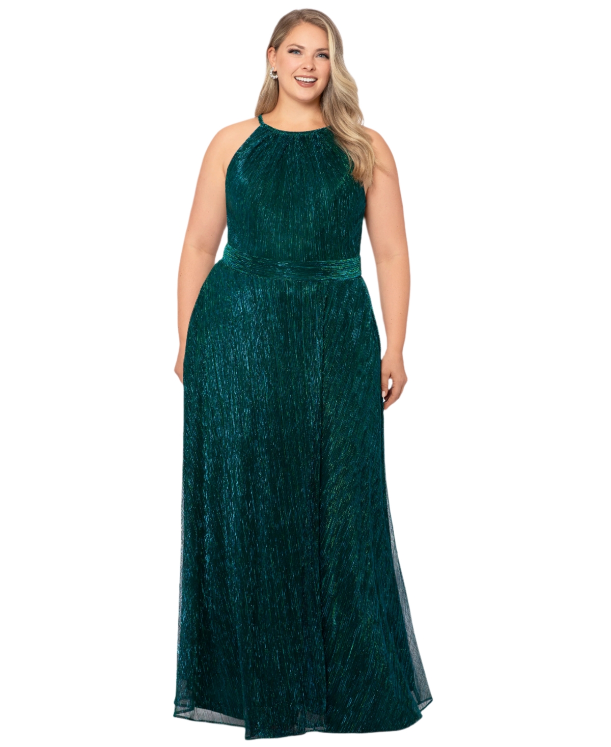 Click here for B&A By Betsy and Adam Plus Size Halter Neck Sleeve... prices