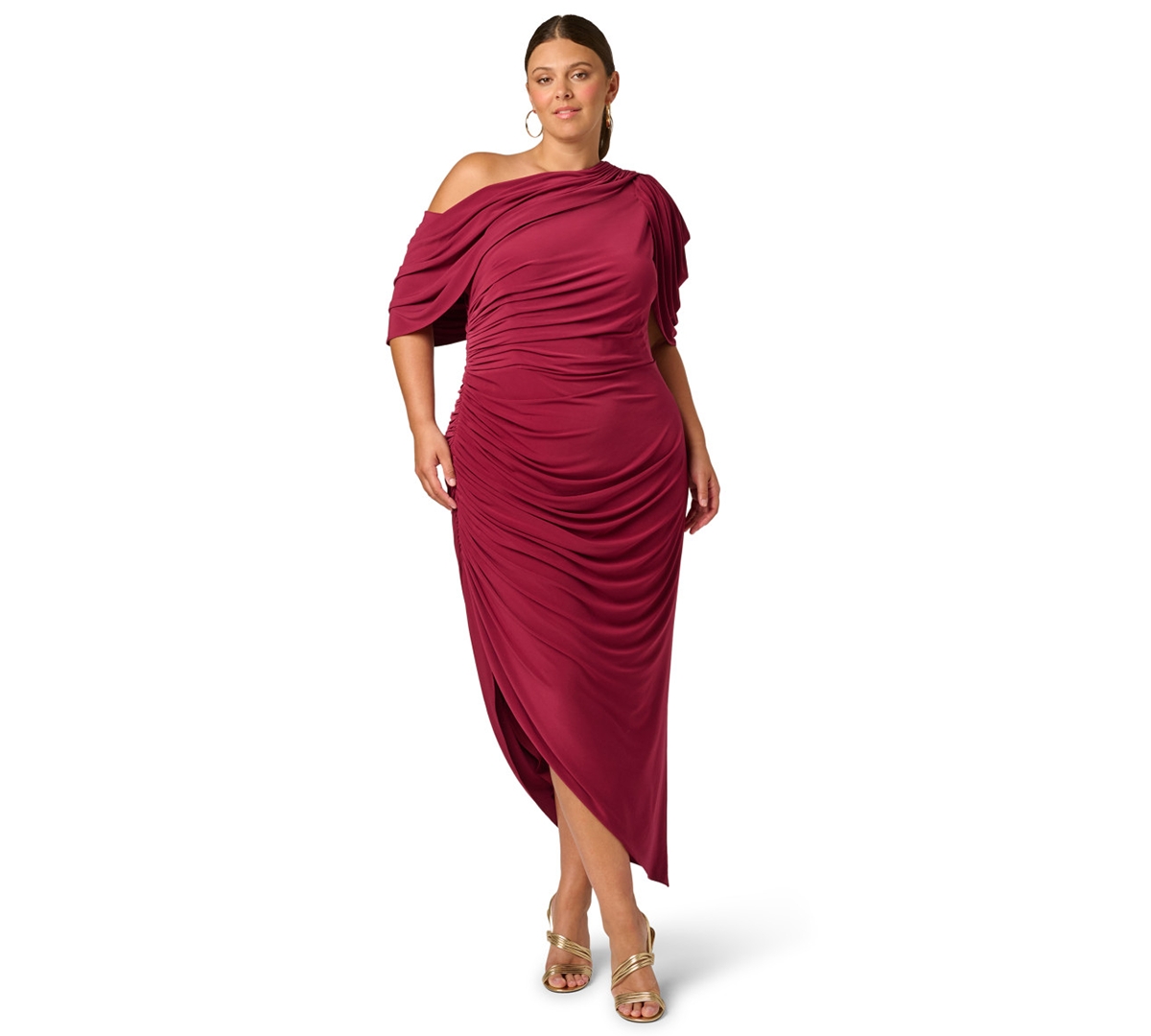 Click here for Adrianna Plus Size One-Shoulder Asymmetrical Dress... prices