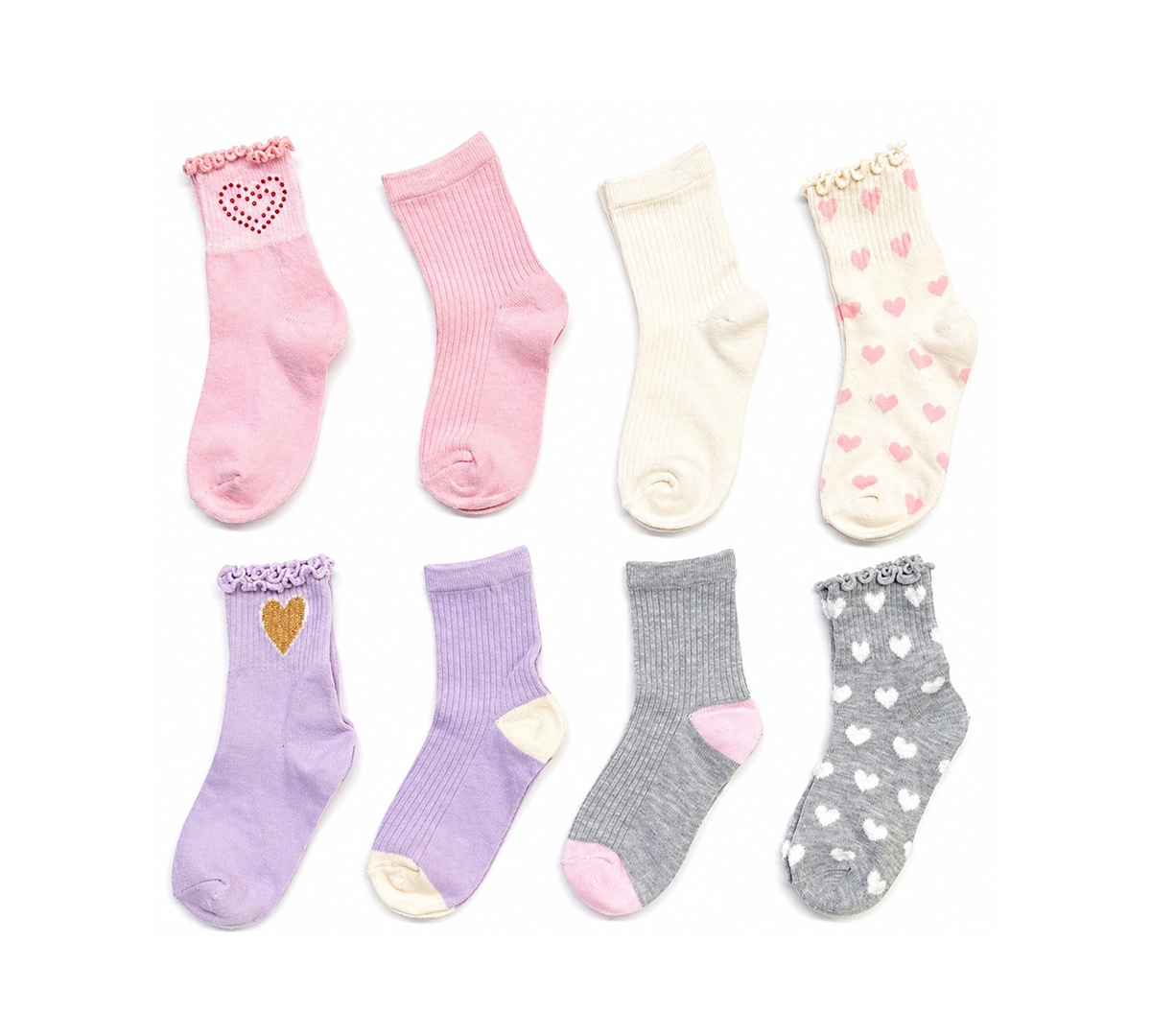 Click here for Rainbow Sugar Girls 4-8.5 Mid Crew Socks  8-Pack -... prices