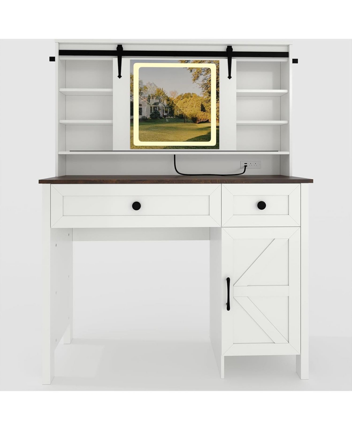 Click here for gaomon Mdf Dressing Table with Storage Cabinets an... prices