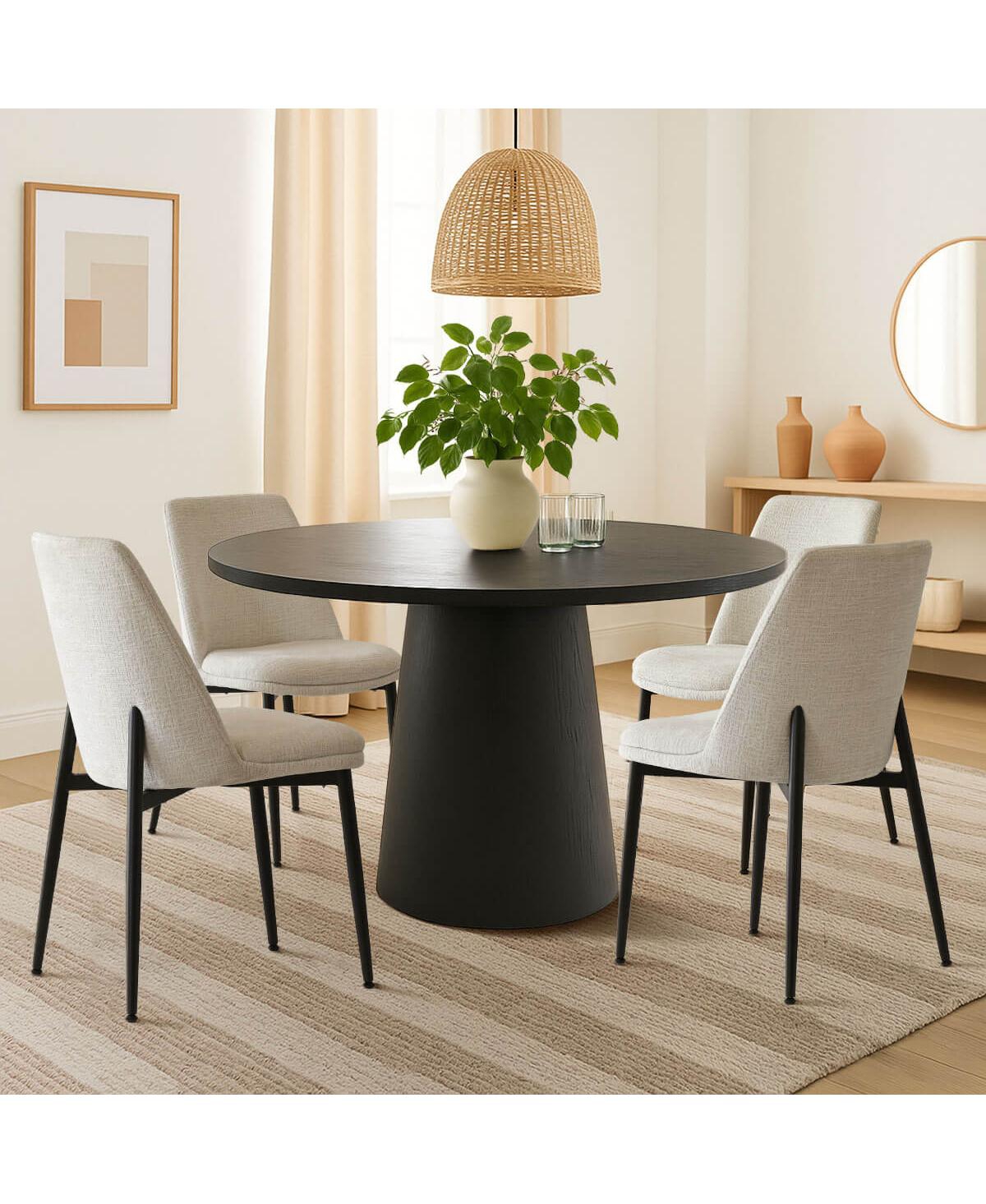 Click here for Maison Boucle Chenille Upholstered Dining Chairs S... prices