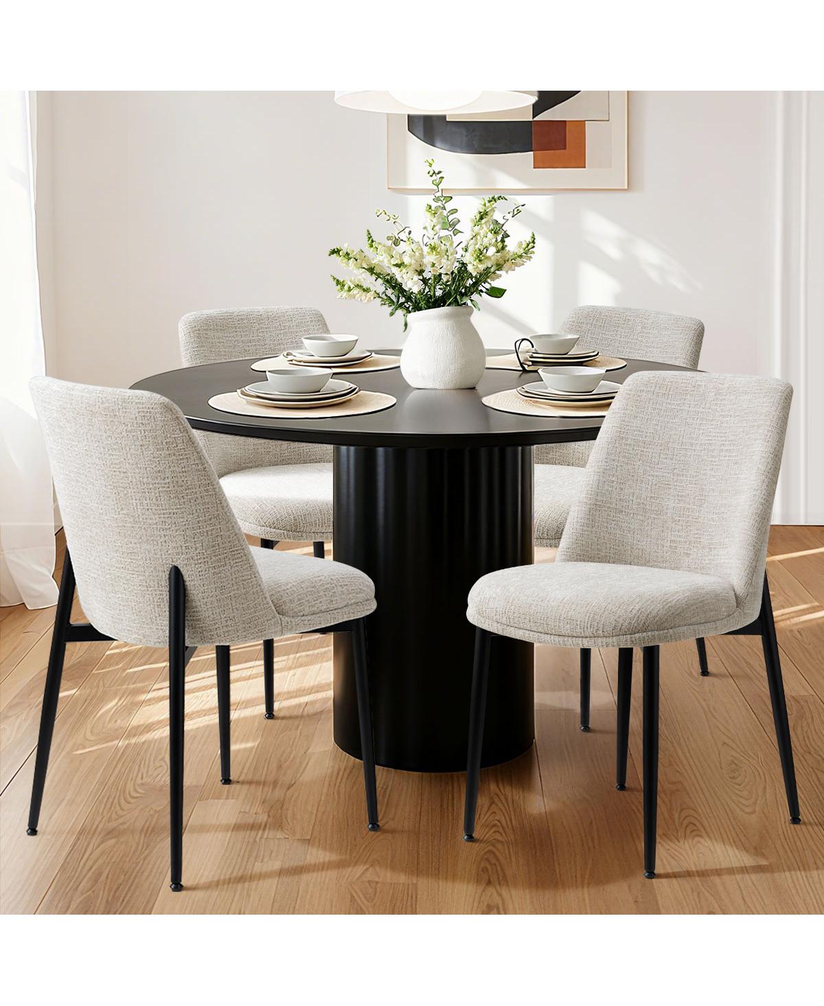 Click here for Maison Boucle Chenille Upholstered Dining Chairs S... prices