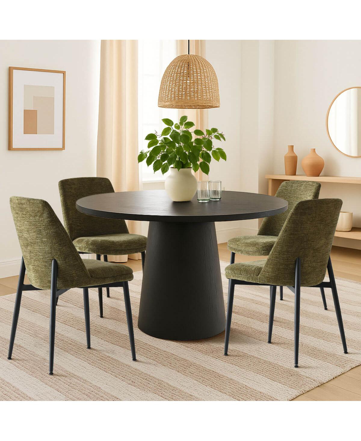 Click here for Maison Boucle Chenille Upholstered Dining Chairs S... prices