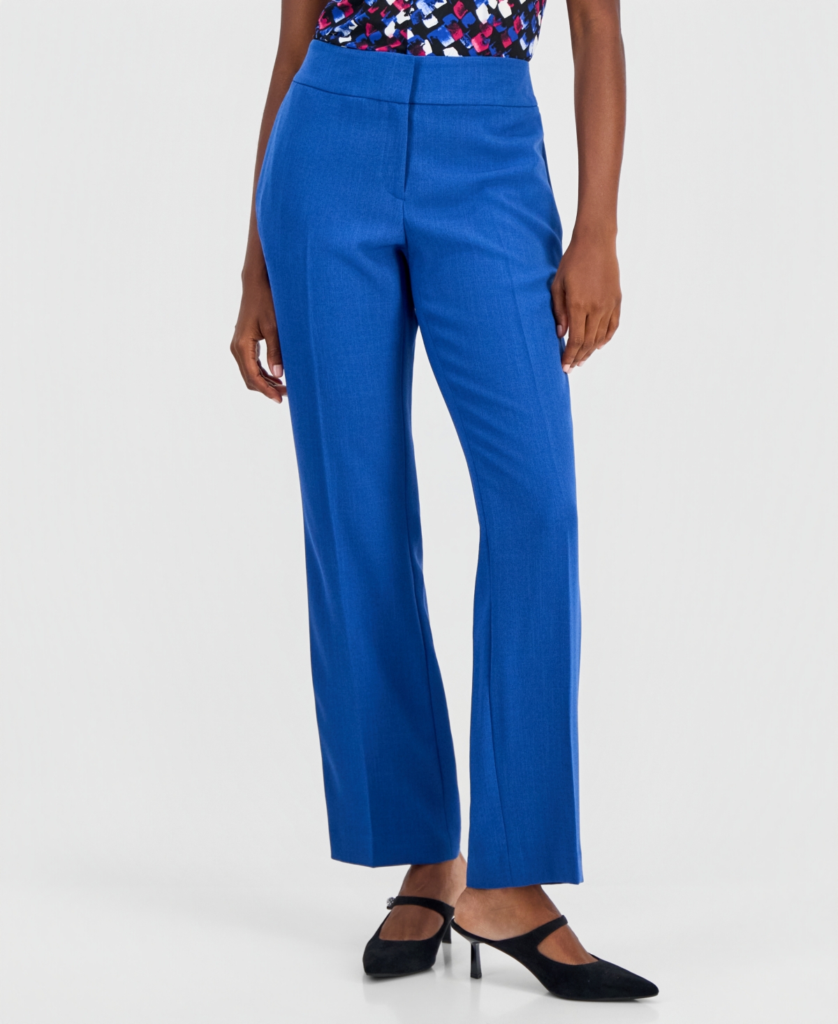 Click here for Kasper Womens Ava Straight-Leg Press-Pleat Pants... prices