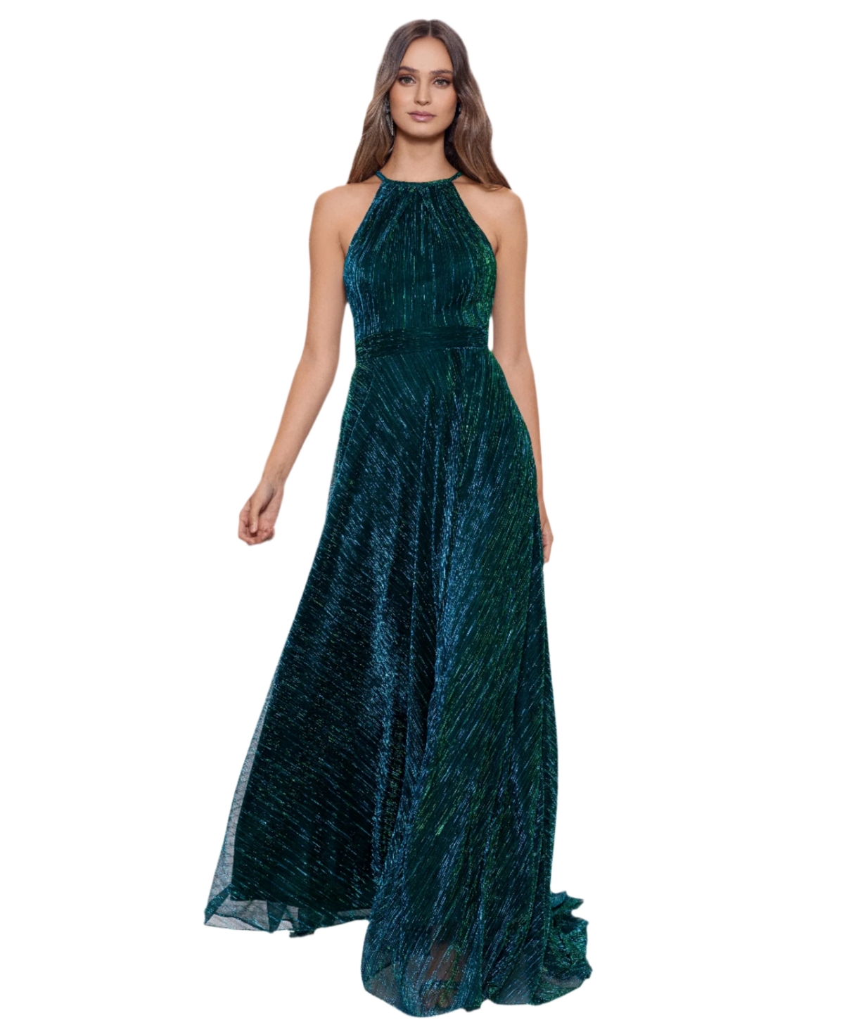 Click here for B&A By Betsy and Adam Womens Metallic Halter Gown... prices