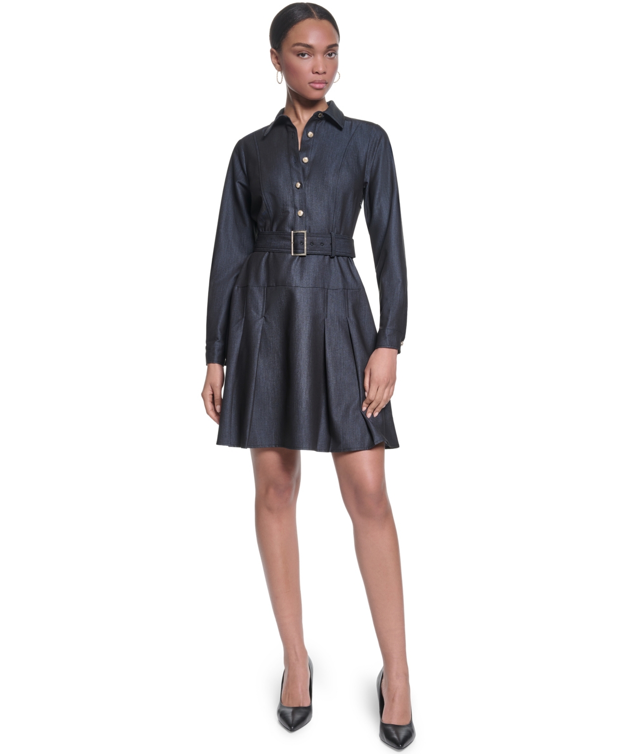 Click here for Karl Lagerfeld Paris Womens Denim Shirt Dress - In... prices