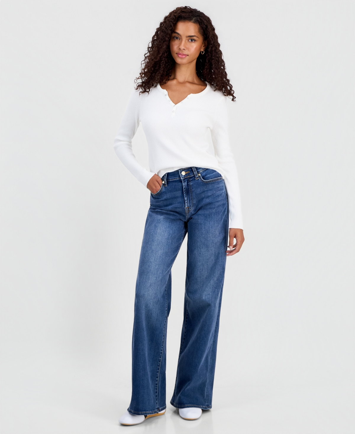 Click here for 7 For All Mankind Womens Lotta Wide-Leg Jeans - At... prices