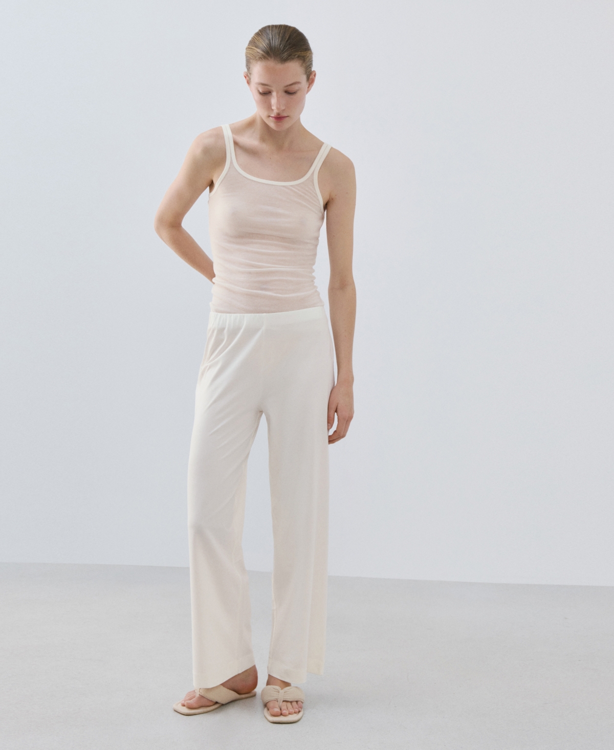 Click here for Mango Womens Light Cotton Pants - Ivory White prices