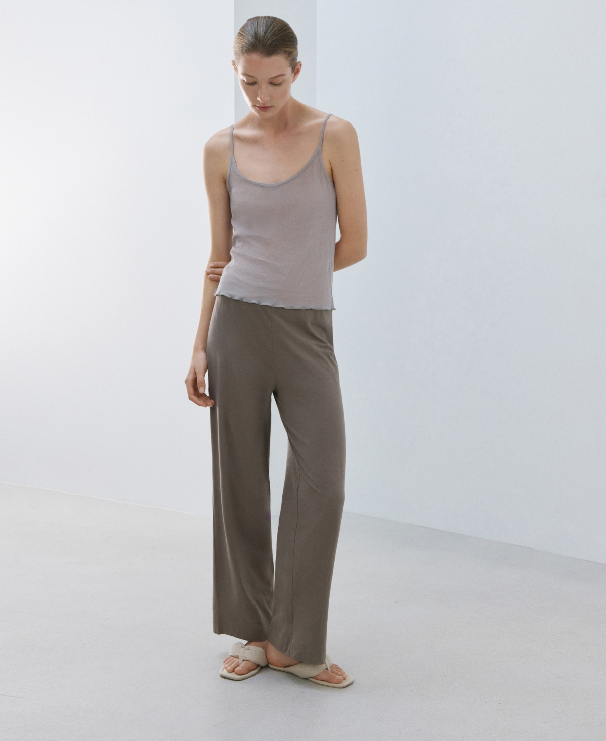 Click here for Mango Womens Light Cotton Pants - Medium Brown prices