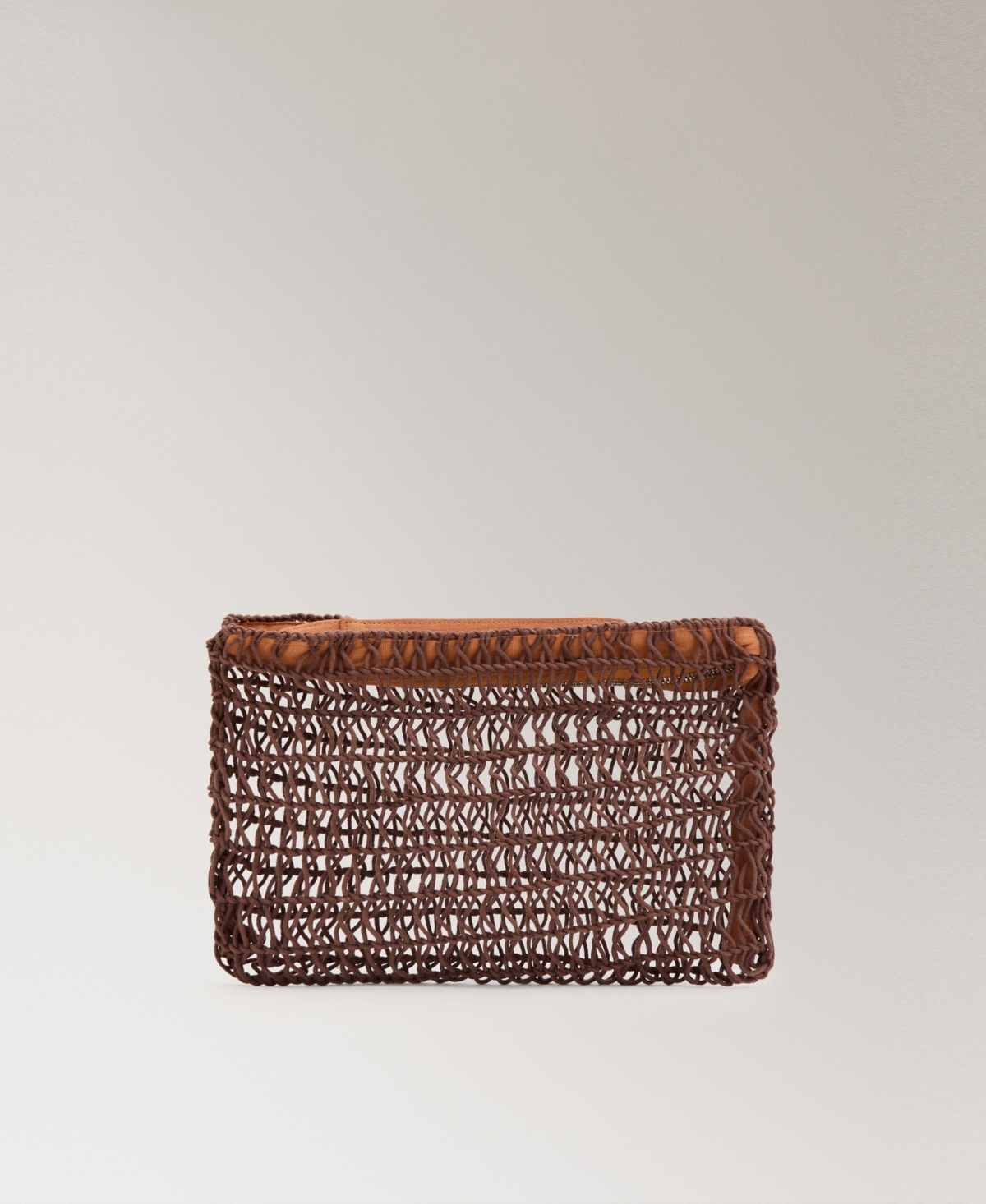 Click here for Mango Womens Cotton Mesh Toiletry Bag - Brown prices