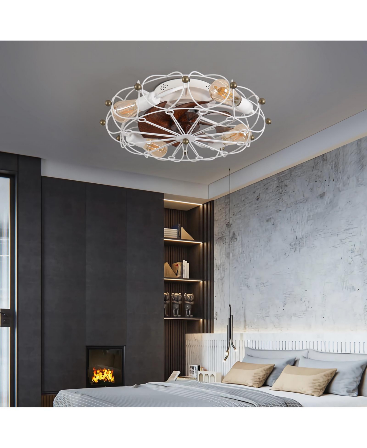 Click here for Clihome Low Profile Caged Ceiling Fan  Embedded In... prices