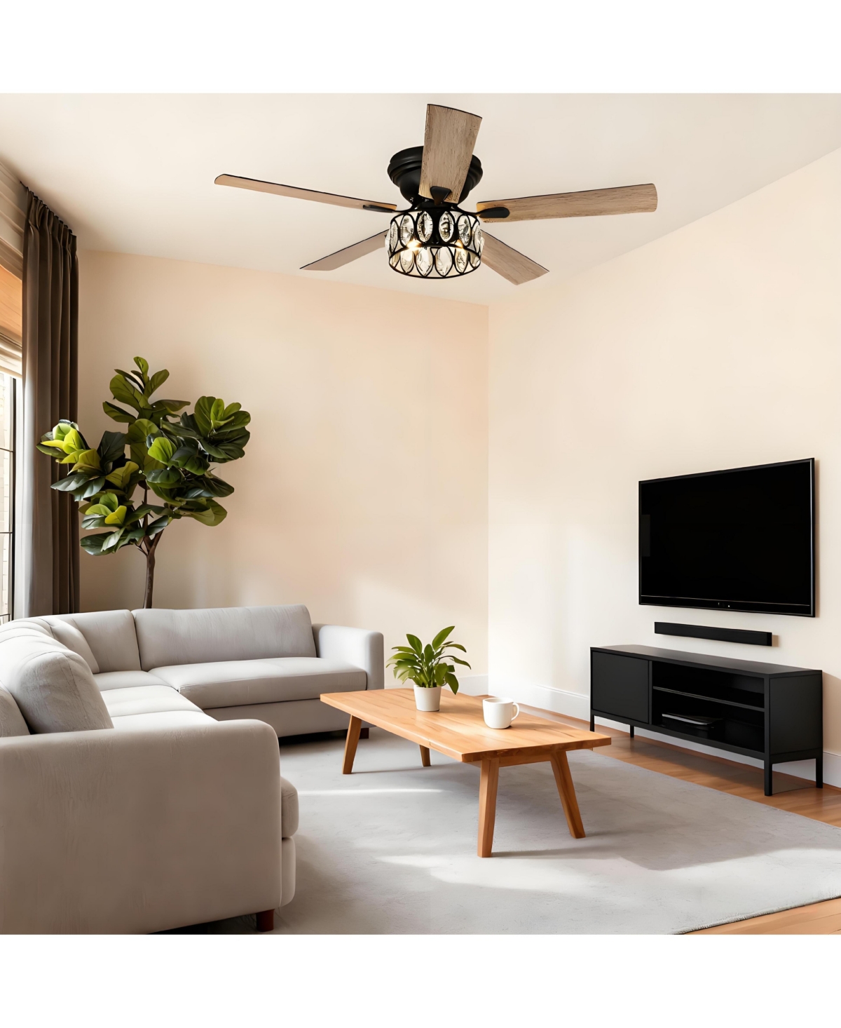 Click here for Airsurfer 52 inch Crystal Ceiling Fan with Led Lig... prices