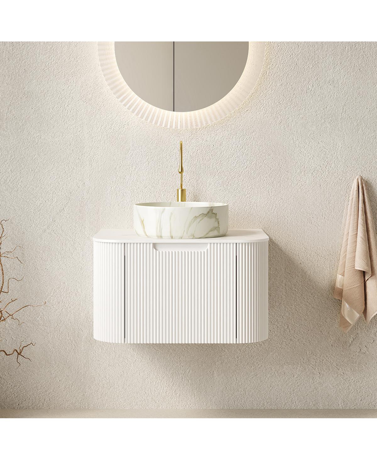 Click here for Sillysis Wall Mounted Bathroom Vanity with White S... prices