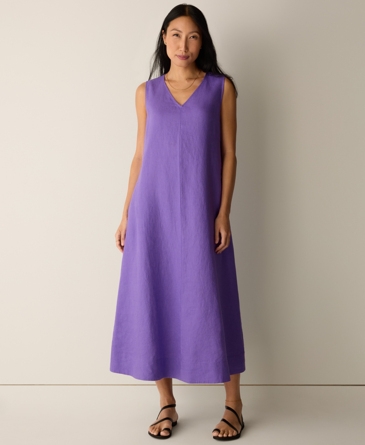 Click here for Eileen Fisher Womens Sleeveless V-Neck Dress - Pet... prices