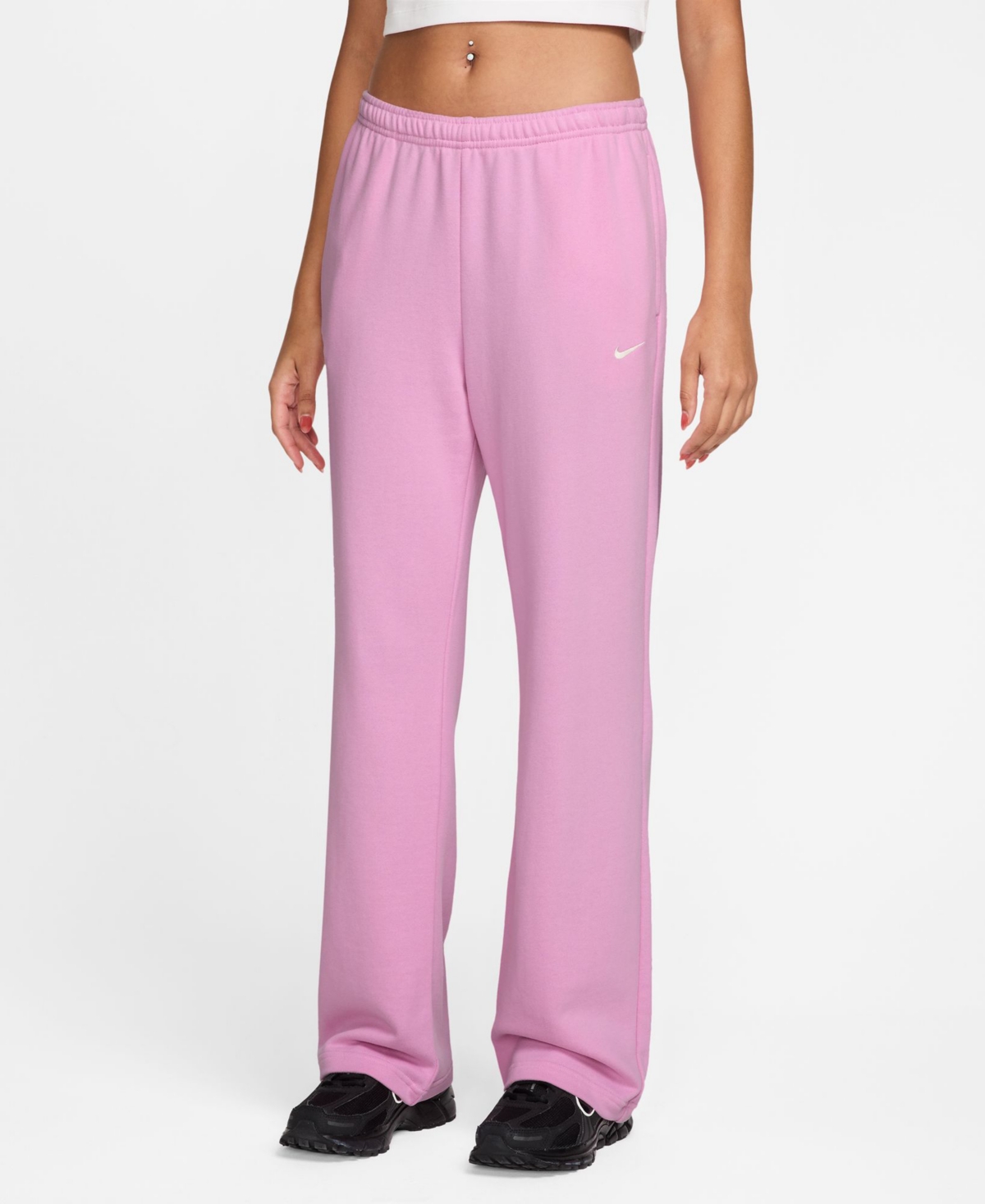 Click here for Nike Studio Fleece Womens Mid-Rise Open-Hem Pants... prices