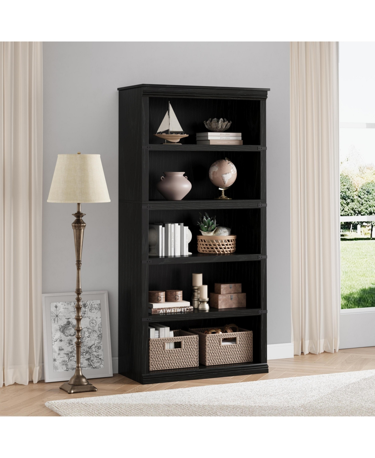 Click here for Gaomon 5 Tier Book Shelf  Farmhouse Book Case   67... prices