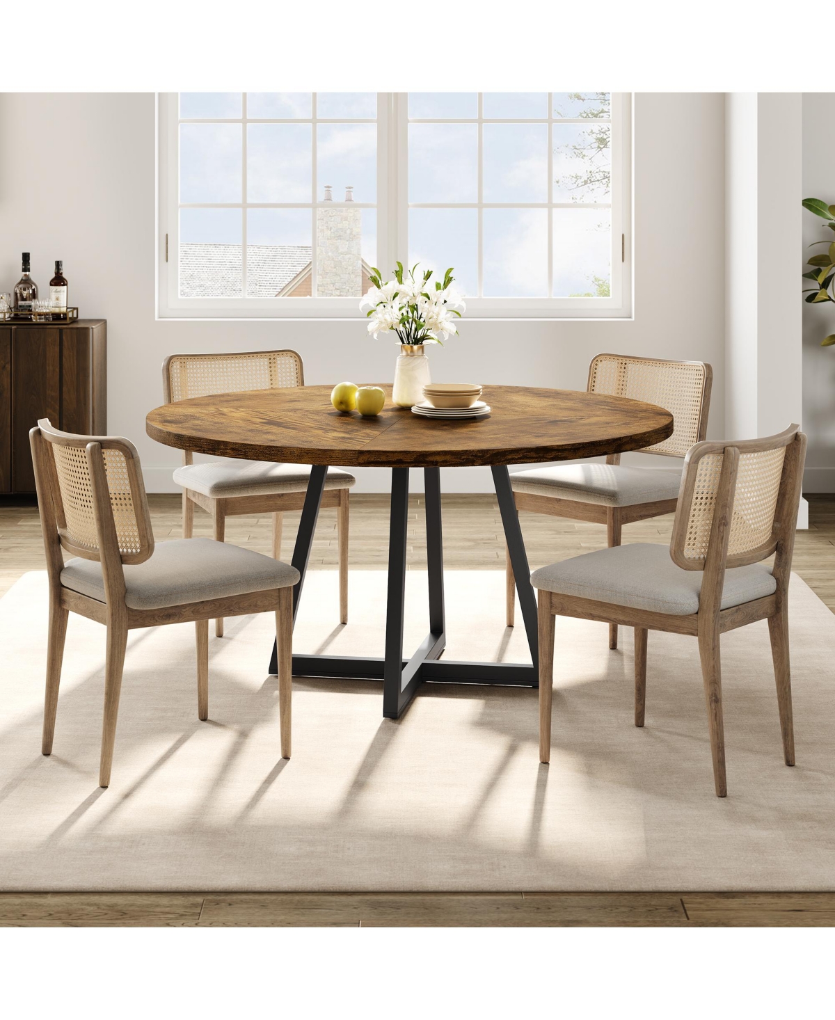 Click here for gaomon Round Large Dining Table  Wooden Kitchen Ta... prices