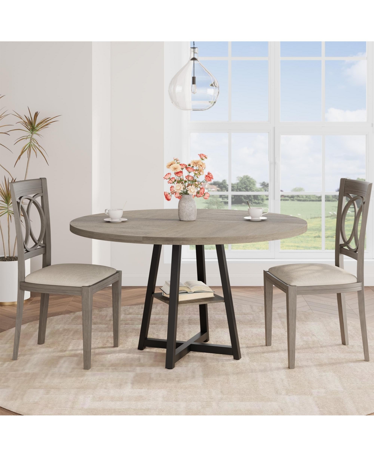 Click here for gaomon Round Large Dining Table  Wooden Kitchen Ta... prices
