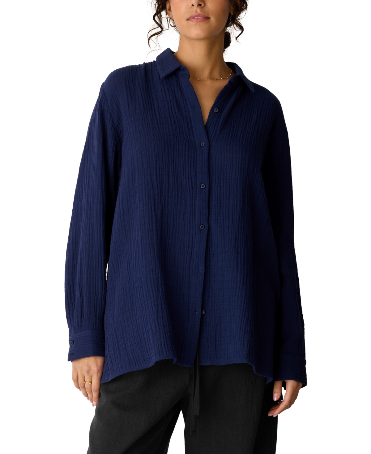 Click here for Eileen Fisher Womens Classic Collar Shirt  Regular... prices