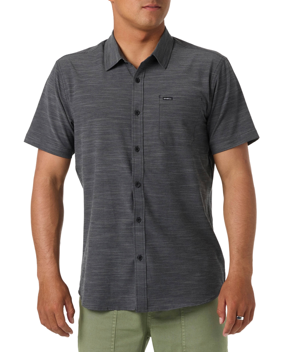 Click here for ONeill Mens Button-Front Woven Shirt - Black prices