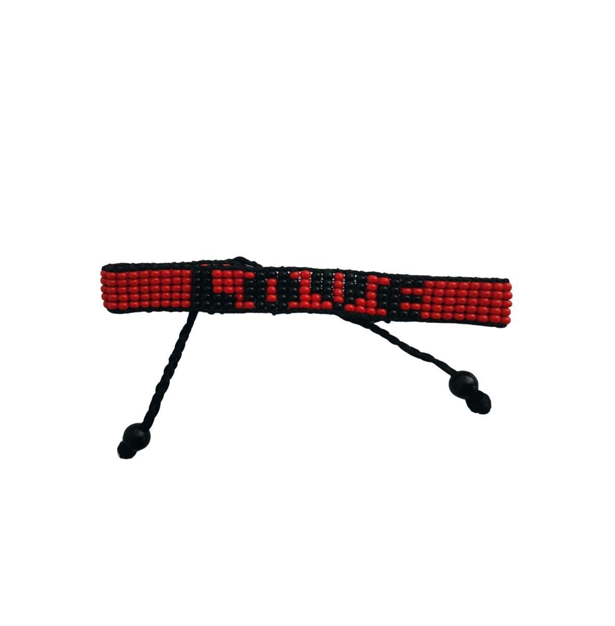 Click here for Love Hand Beaded Bracelet | Red and Black Glass Be... prices