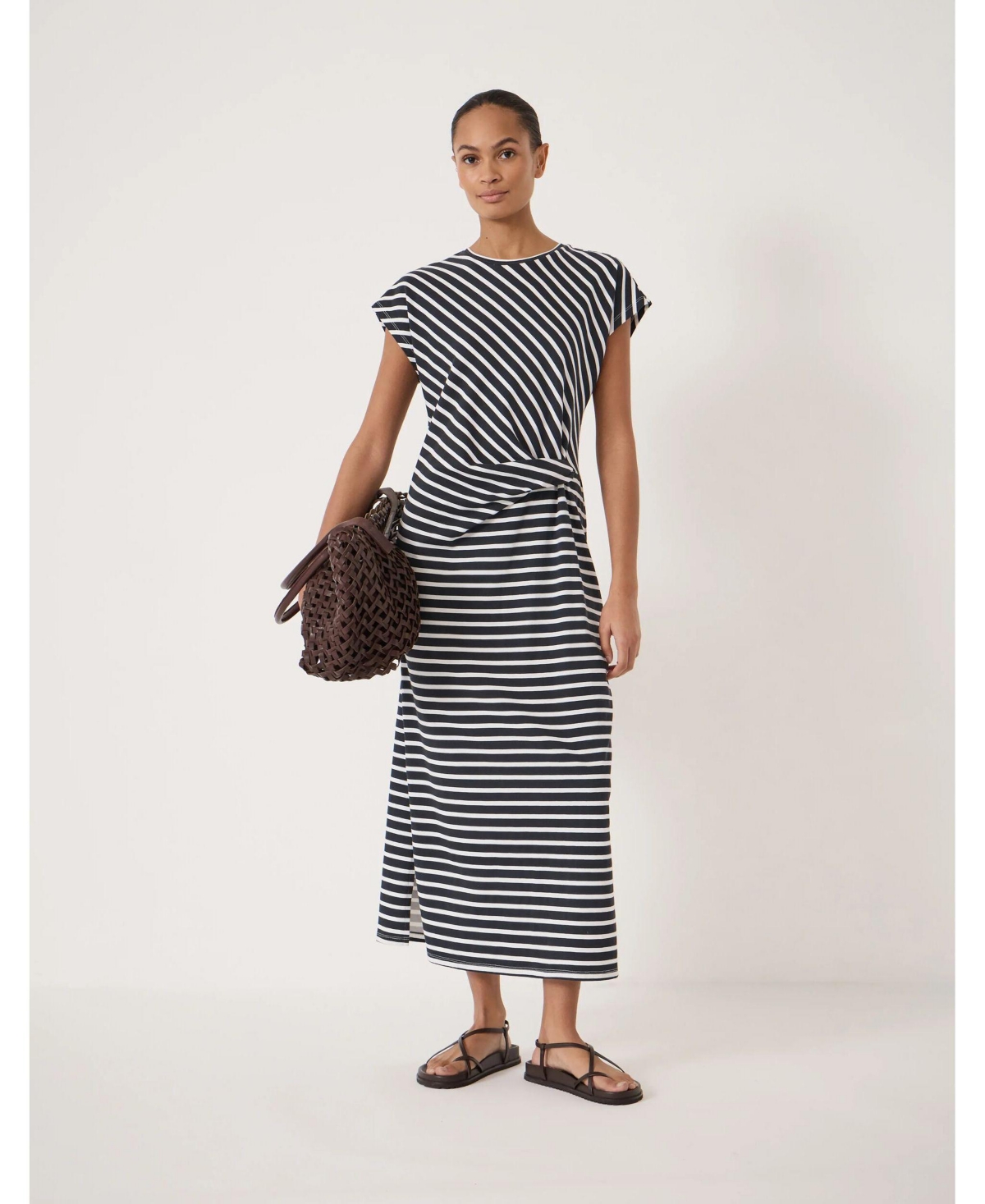 Click here for Hush Womens Athena Twist Detail Jersey Dress - Str... prices
