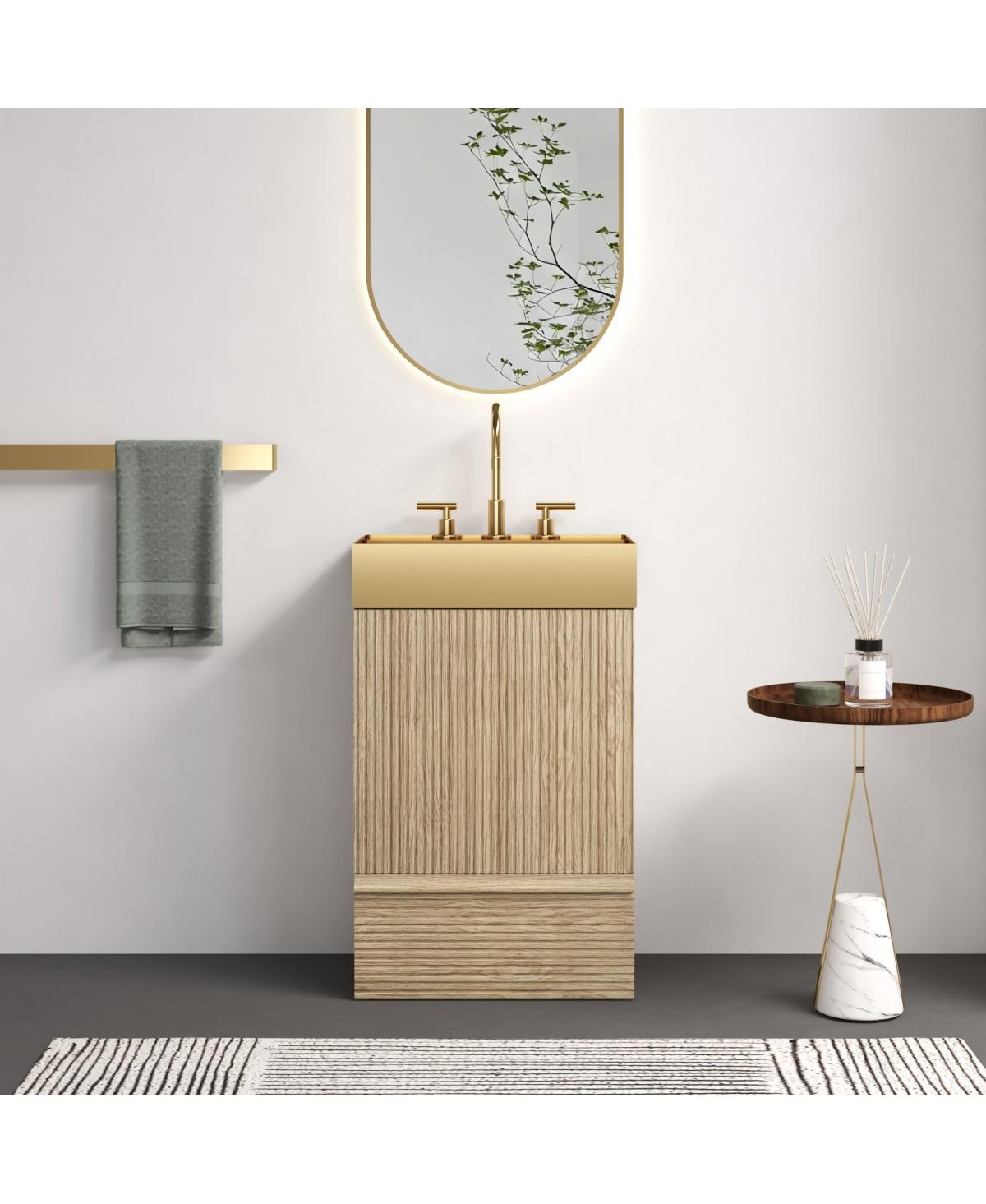 Click here for Sillysis Freestanding Bathroom Vanity with Gold Me... prices