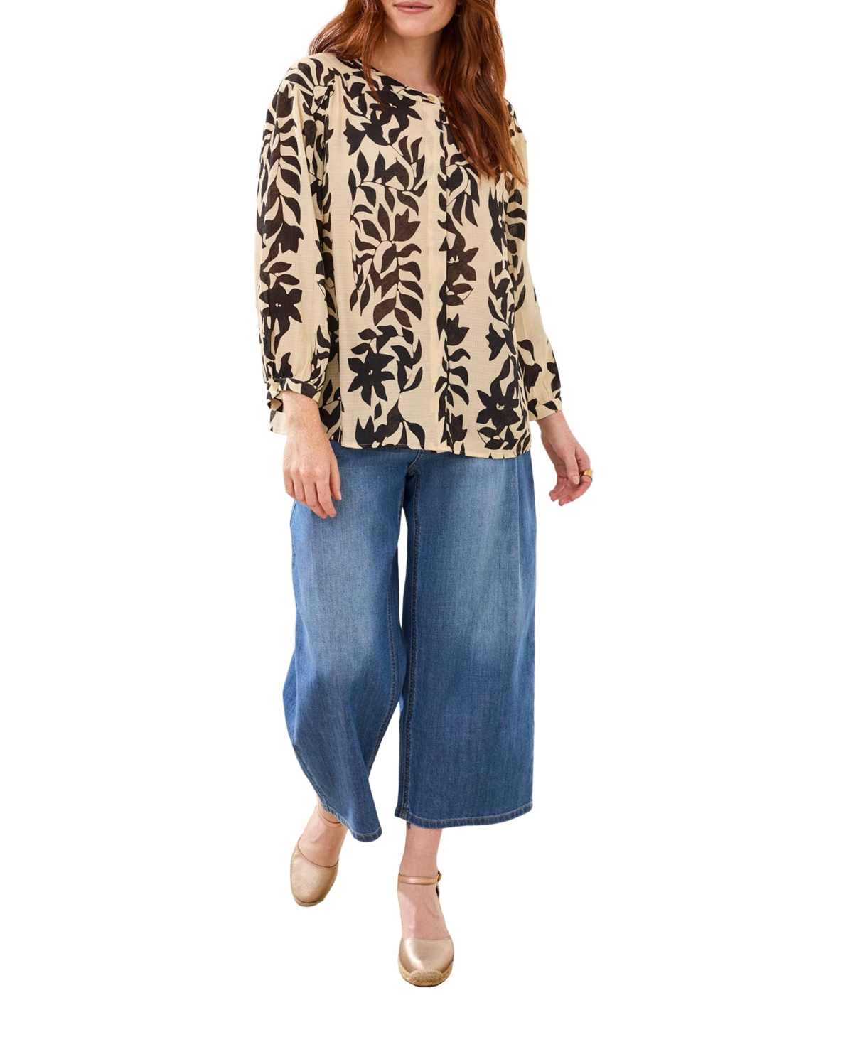 Click here for Tribal Womens Printed Woven Hidden Placket Top - C... prices