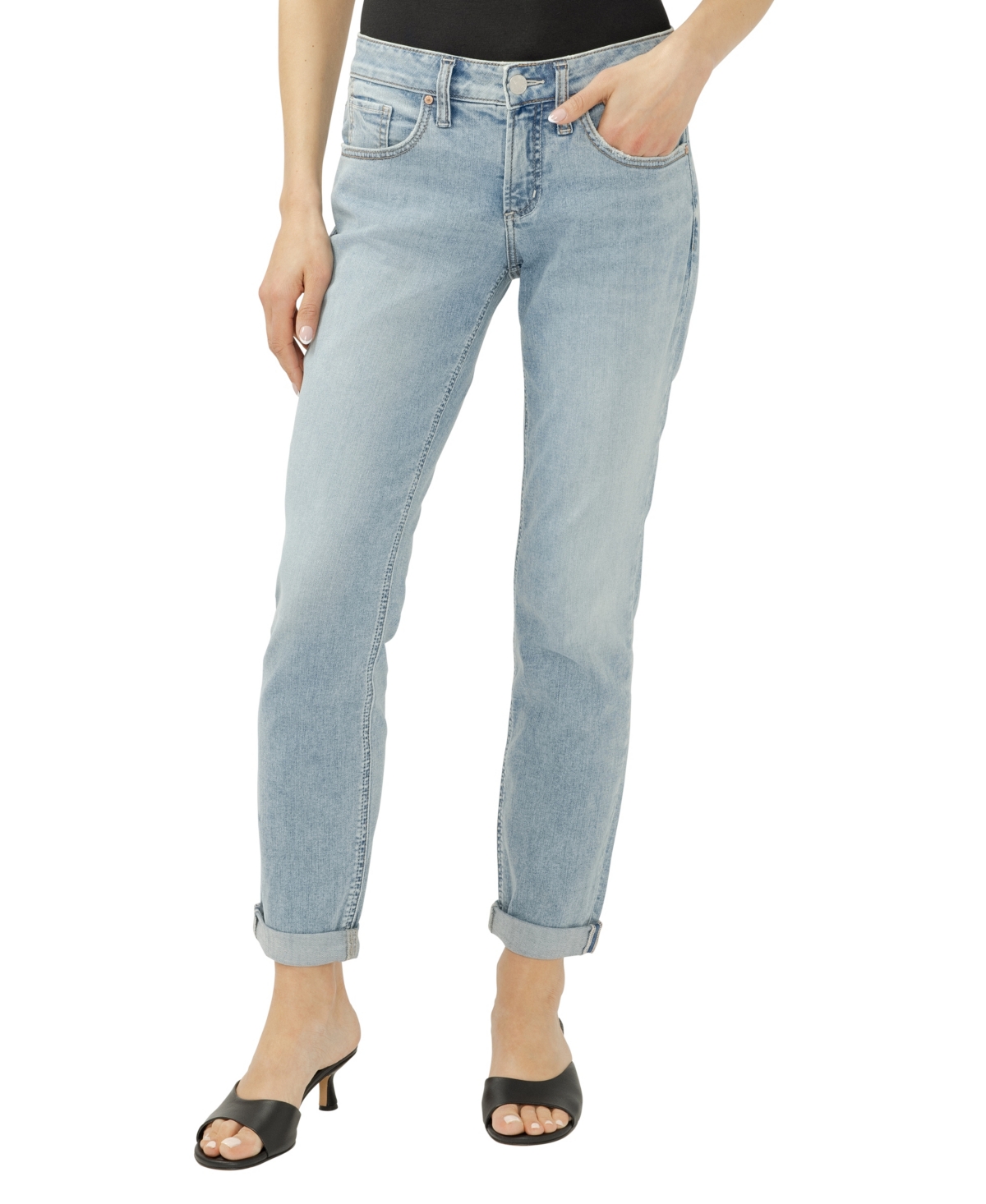 Click here for Silver Jeans Co. Womens Boyfriend Slim Jeans - Gol... prices
