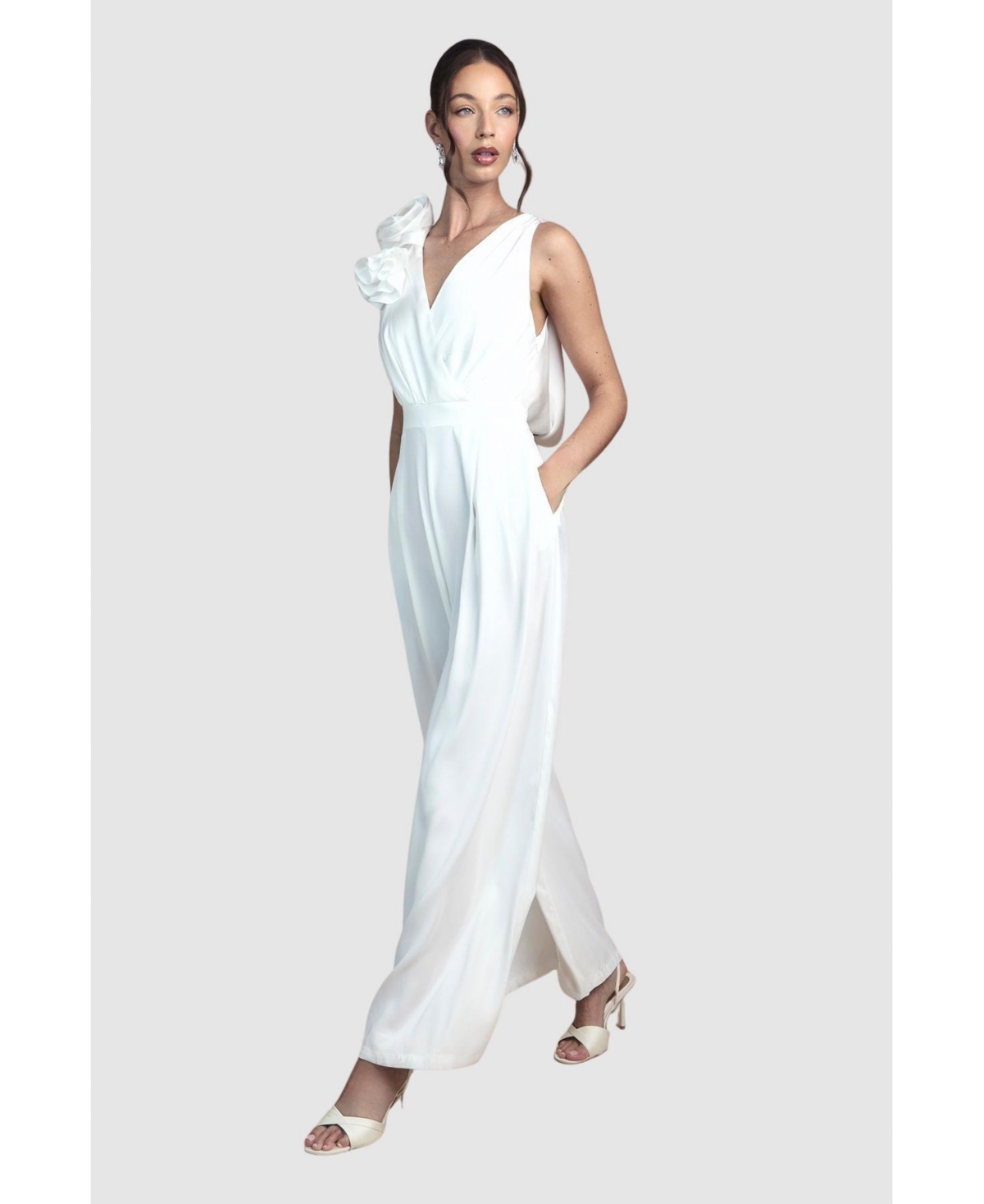 Click here for Coast Womens Corsage Cowl Back Bridal Jumpsuit - I... prices