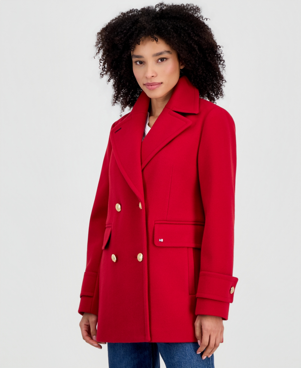 Click here for Tommy Hilfiger Womens Double-Breasted Peacoat - Re... prices