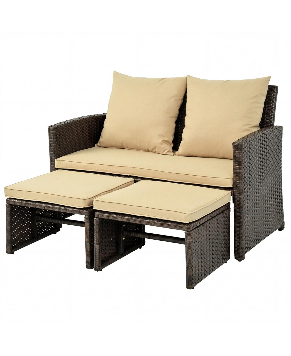 Click here for Slickblue Patio Wicker Furniture Set 3 Piece with... prices