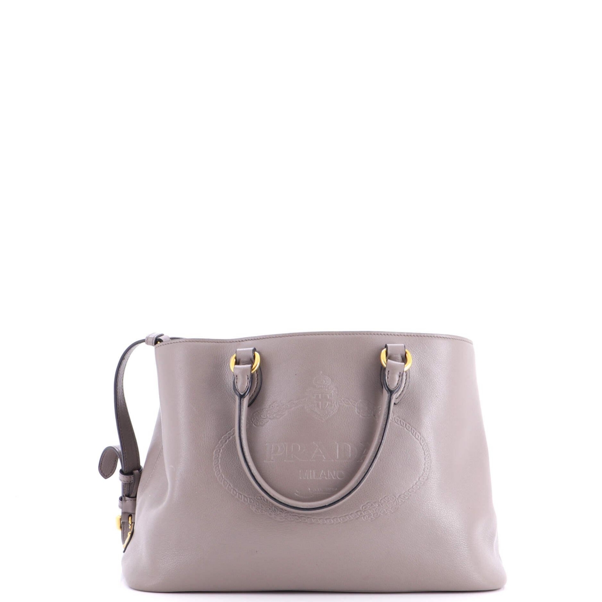 Click here for Pre-Owned Prada Medium Embossed Logo Convertible O... prices
