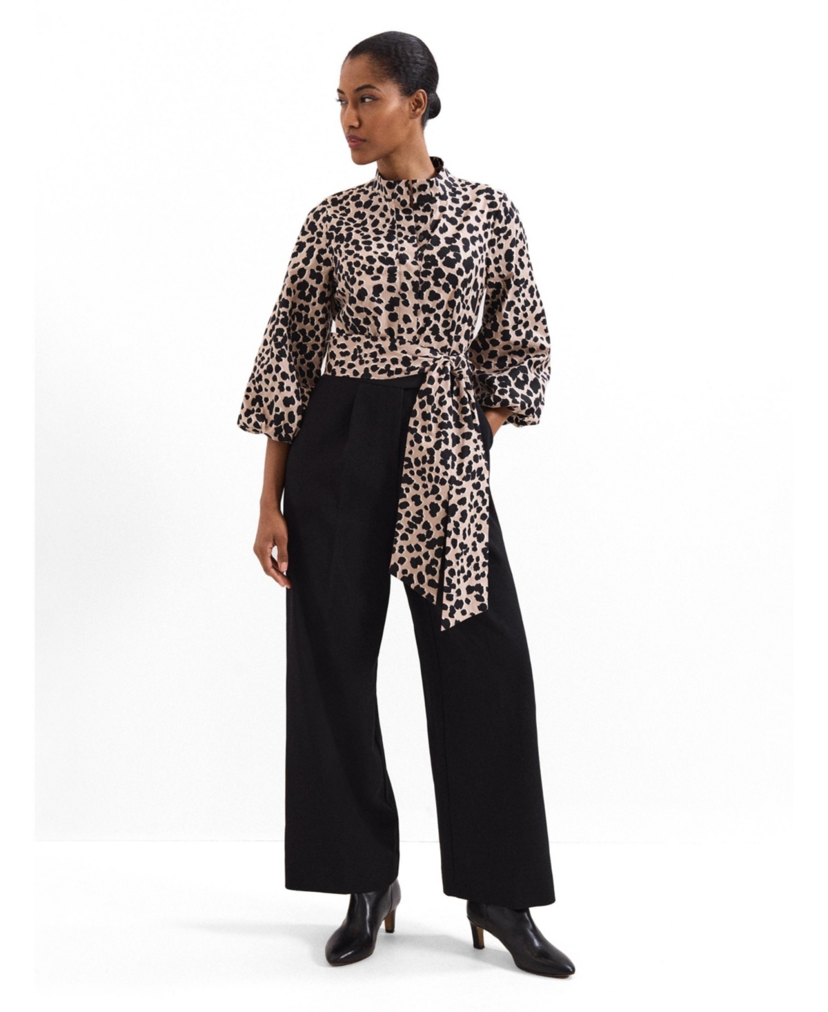 Click here for Phase Eight Womens Leopard Balloon-Sleeved Jumpsui... prices