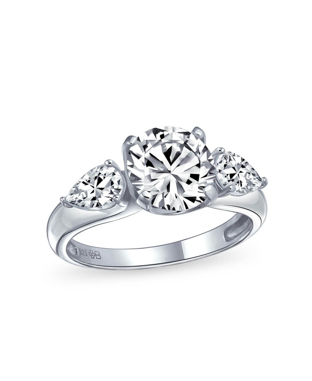 Click here for Bling Jewelry Timeless 3CT Cz Trillion Side Stones... prices