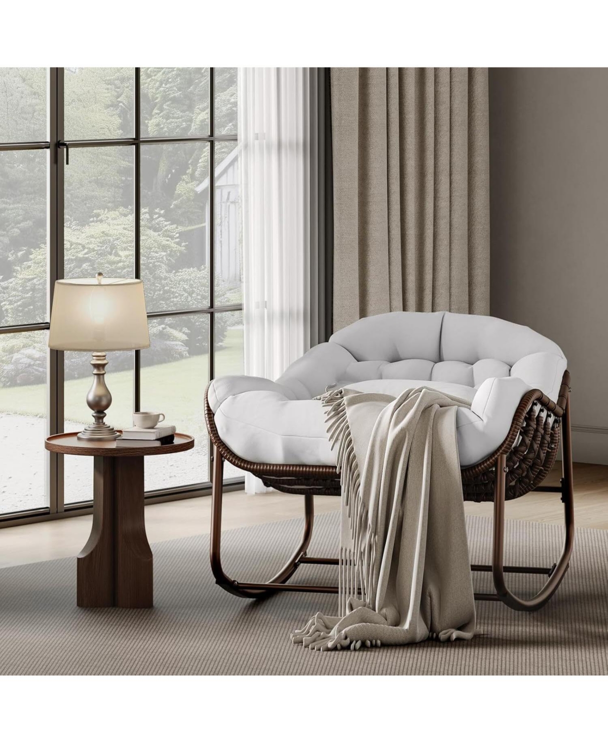 Click here for Xo Outdoor Papasan Rocking Chair  Rattan Wicker Lo... prices