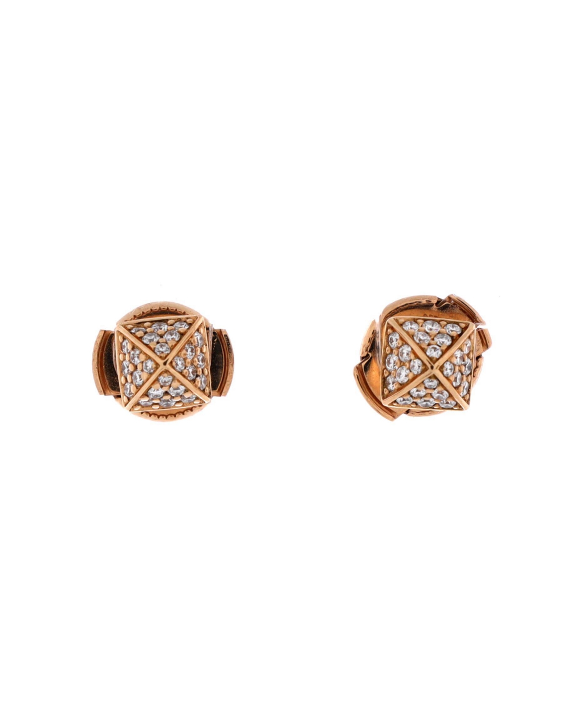 Click here for Pre-Owned HERMES Clou dH Stud Earrings - 18k rose... prices