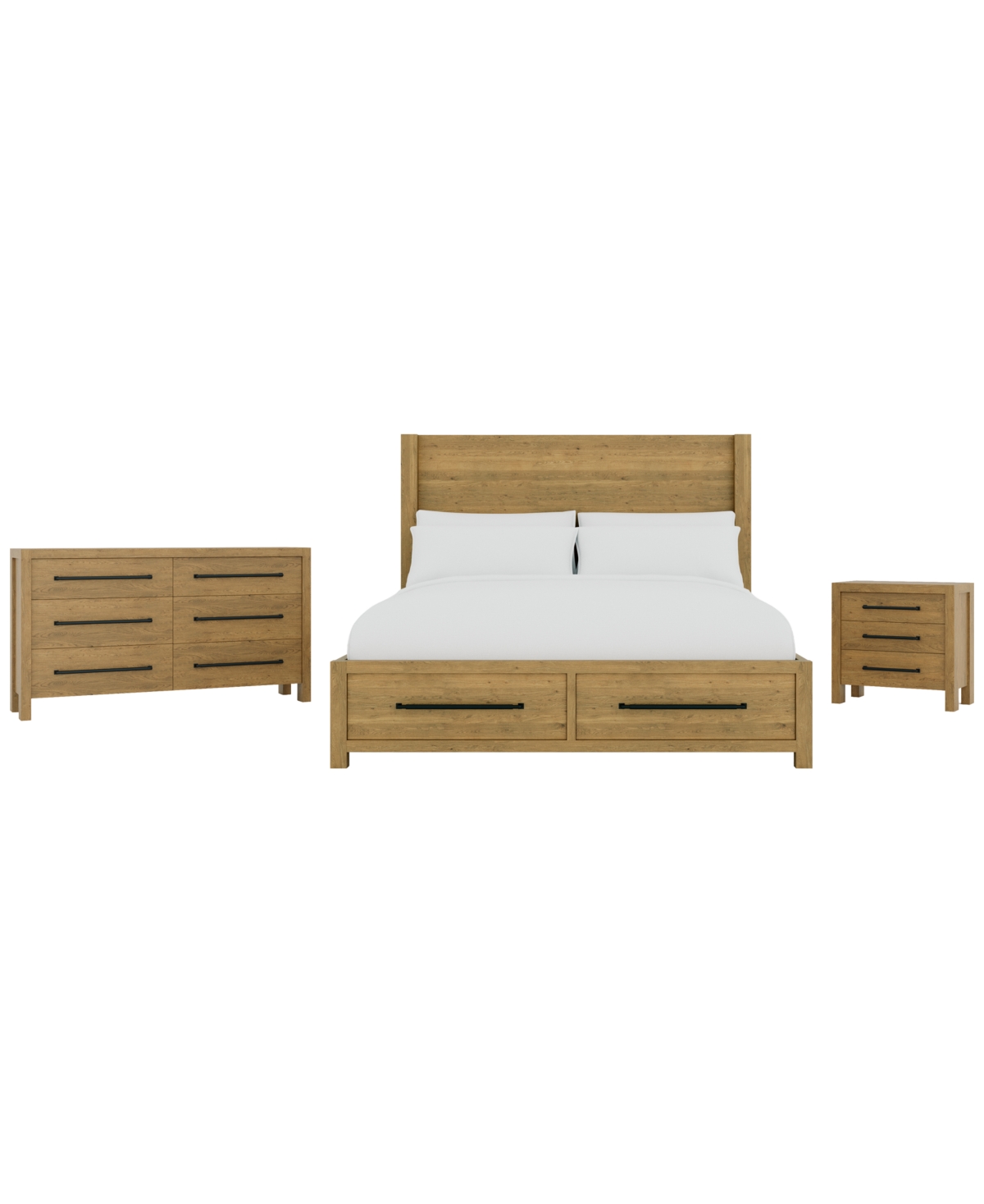 Click here for Davie 3-Pc. Queen Storage Bedroom Set (Panel Bed... prices