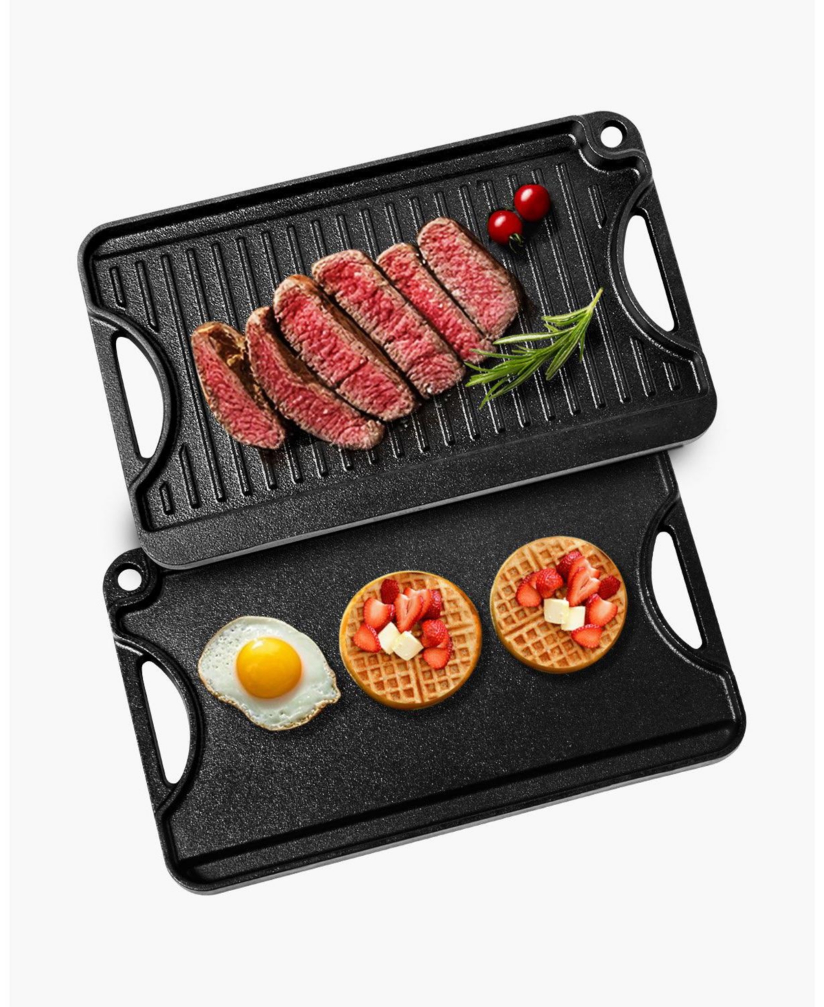 Click here for Mecale Reversible Cast Iron Grill/Griddle  14 x 8.... prices