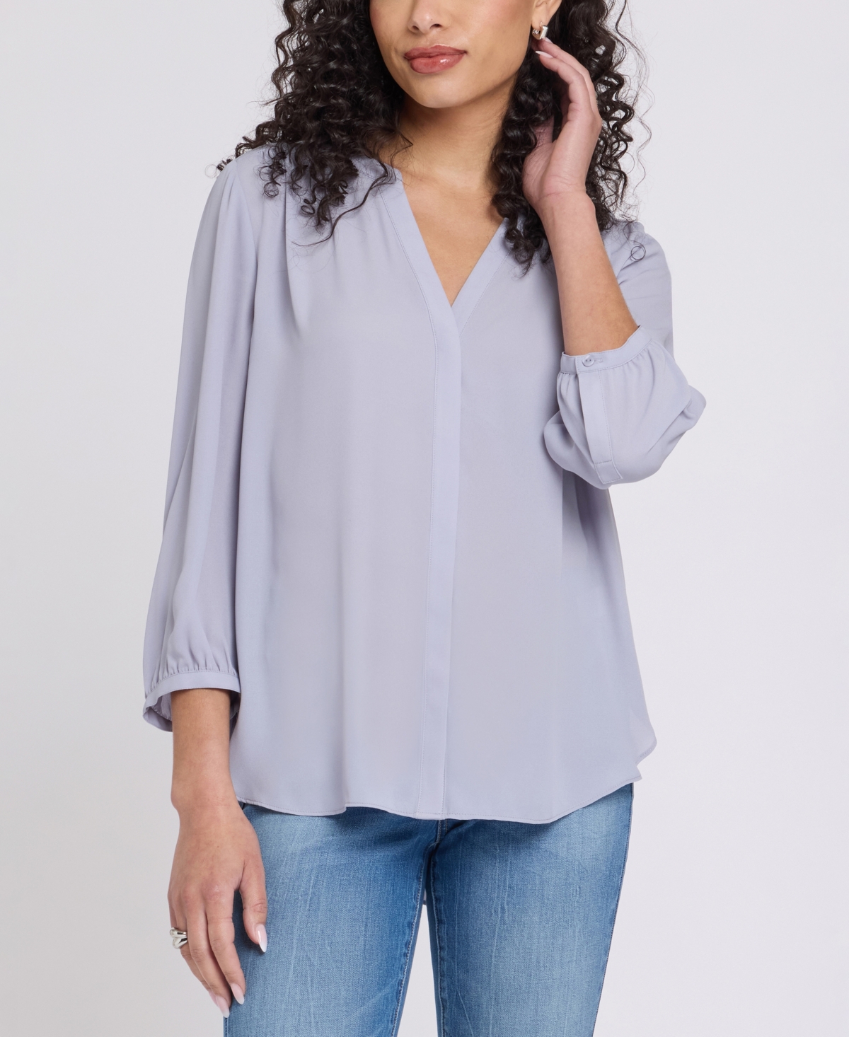 Click here for Nydj Womens Pintuck Split Neck Top - Vintage Laven... prices