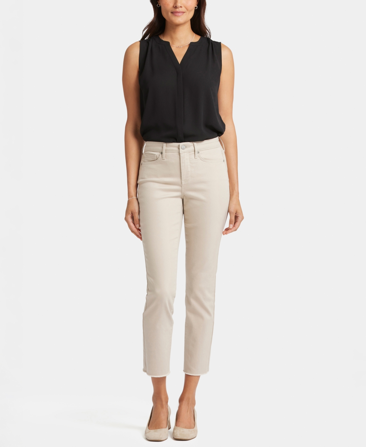 Click here for Nydj Womens Sheri Slim Ankle Jeans with Frayed Hem... prices