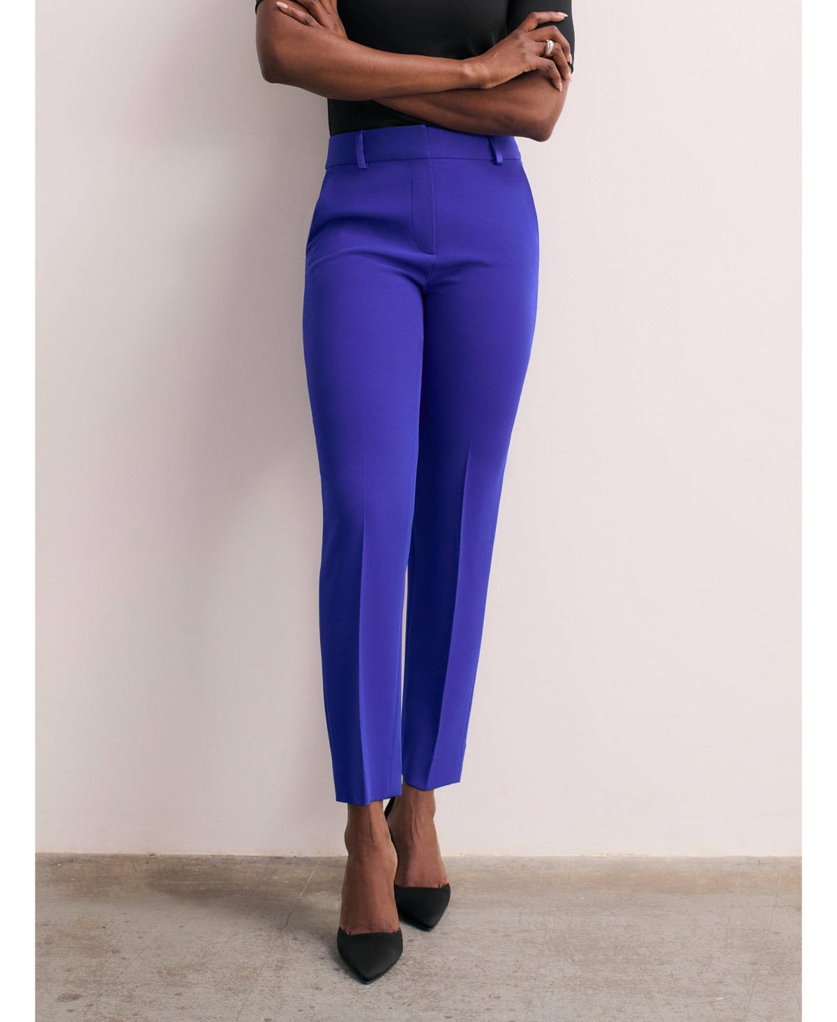 Click here for The Fold Womens Tavira Clever Crepe Pants - Blue prices