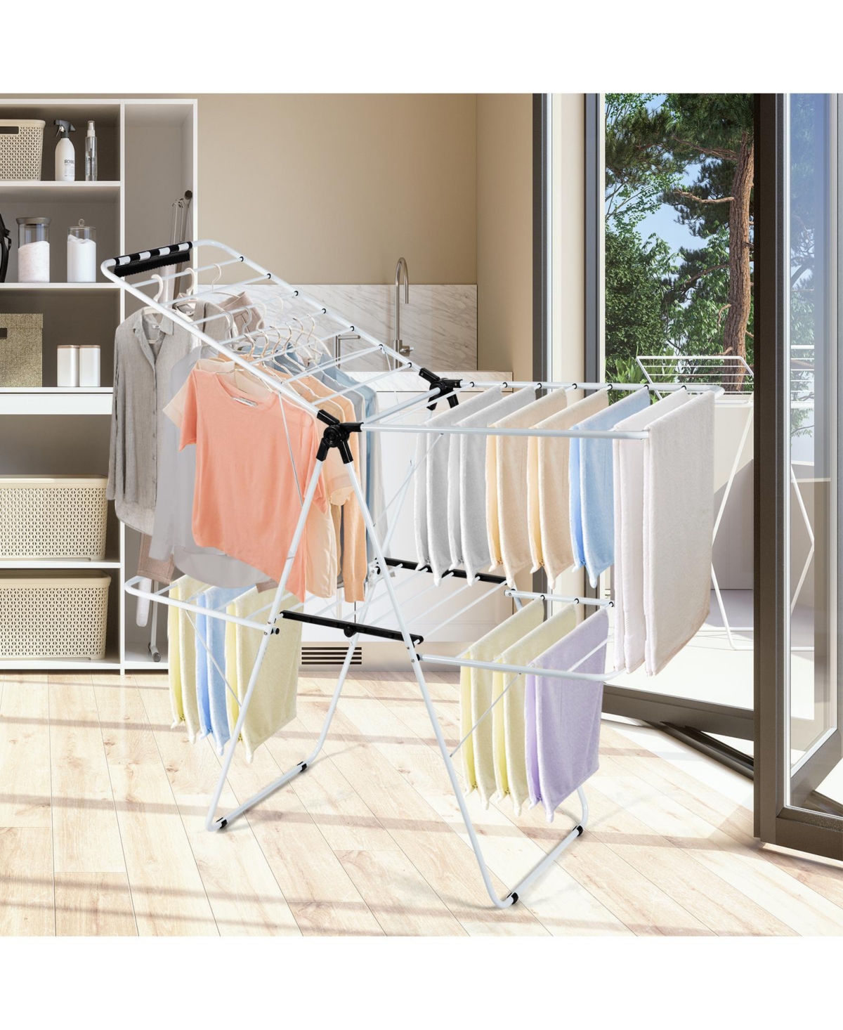 Click here for sumyeg 2-Tier Foldable Clothes Drying Rack with Ad... prices